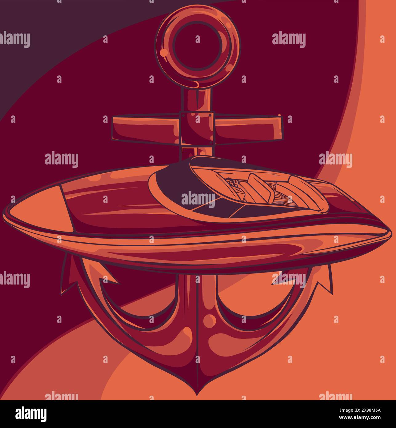 Ships Yachts And Boats Icons Set With Navigation Symbols Flat Isolated Vector Illustration Stock