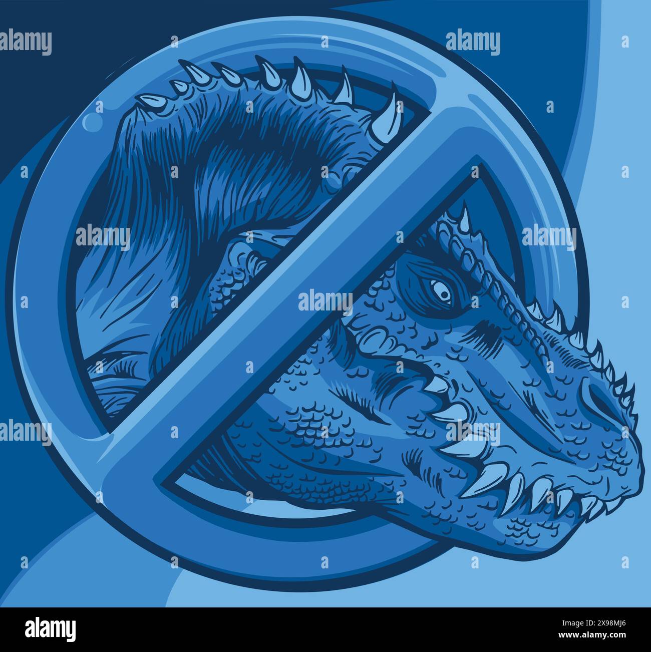 vector illustration of symbol Prohibited tyrannosaurus Rex Stock Vector ...