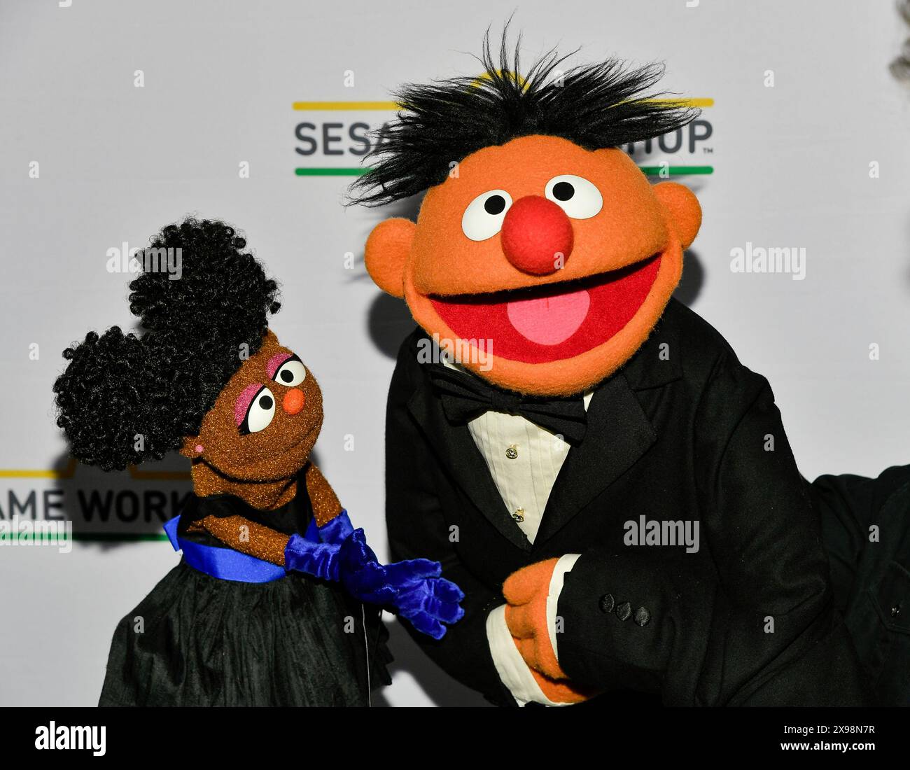 Muppet characters Gabrielle, left, and Ernie at the Sesame Workshop ...