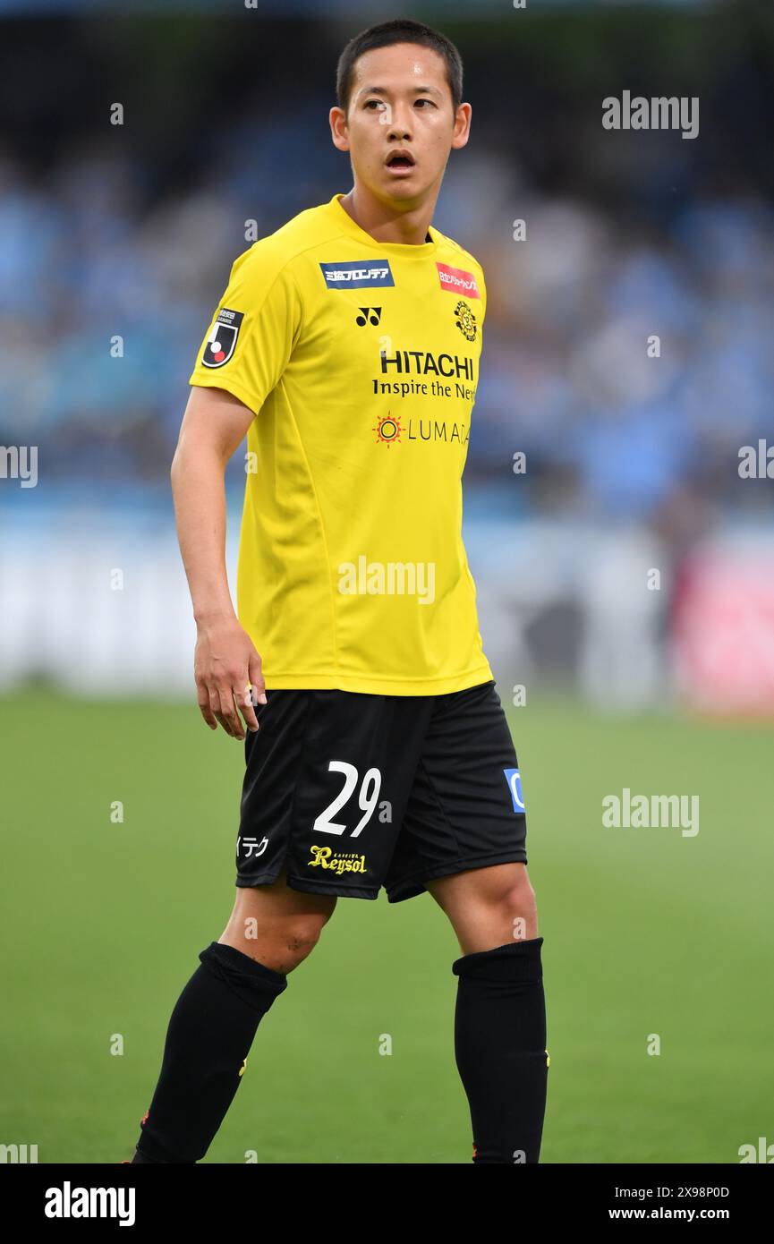 Kanagawa, Japan. 25th May, 2024. Kashiwa Reysol's Takuya Shimamura during the 2024 J1 League ...