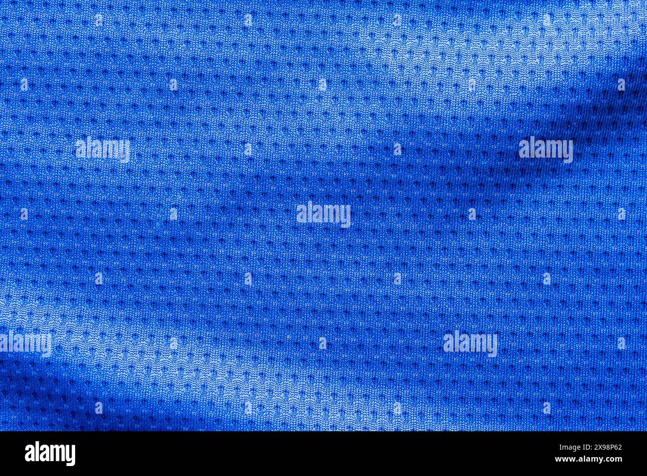 Blue color fabric sport clothing football jersey with air mesh texture ...