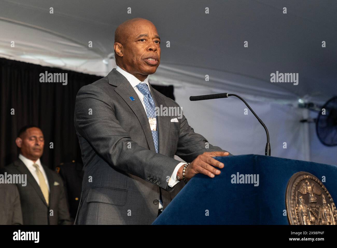 Mayor Eric Adams speaks during reception celebrating Jewish Heritage at ...