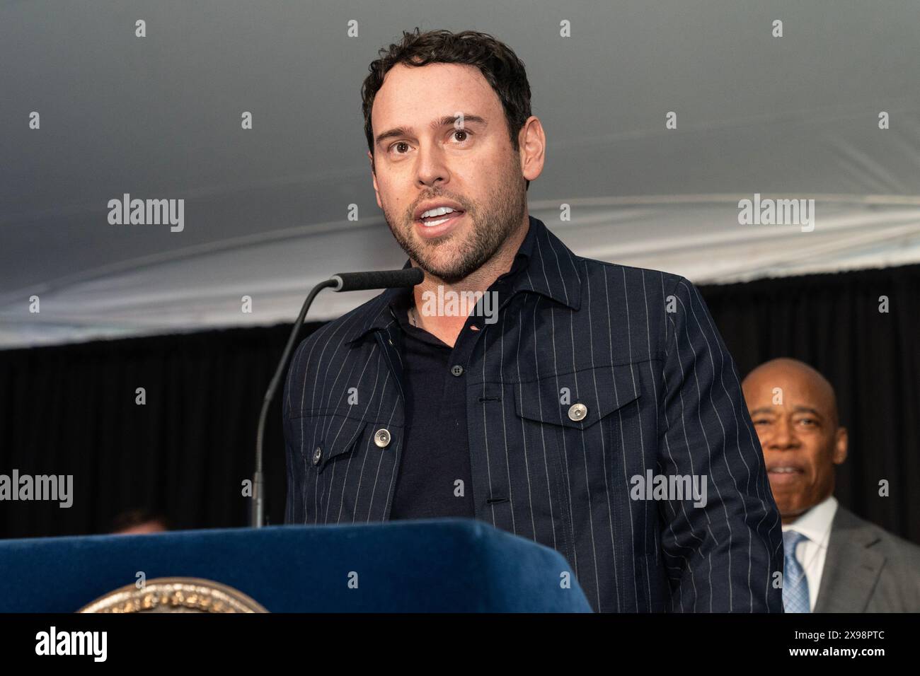 Scott Samuel 'Scooter' Braun speaks during reception celebrating Jewish ...