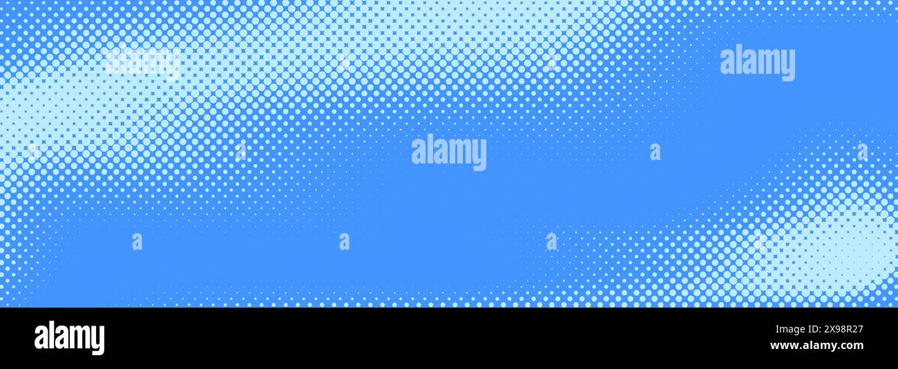 Blue halftone pattern. Retro comic gradient background. Bright ...