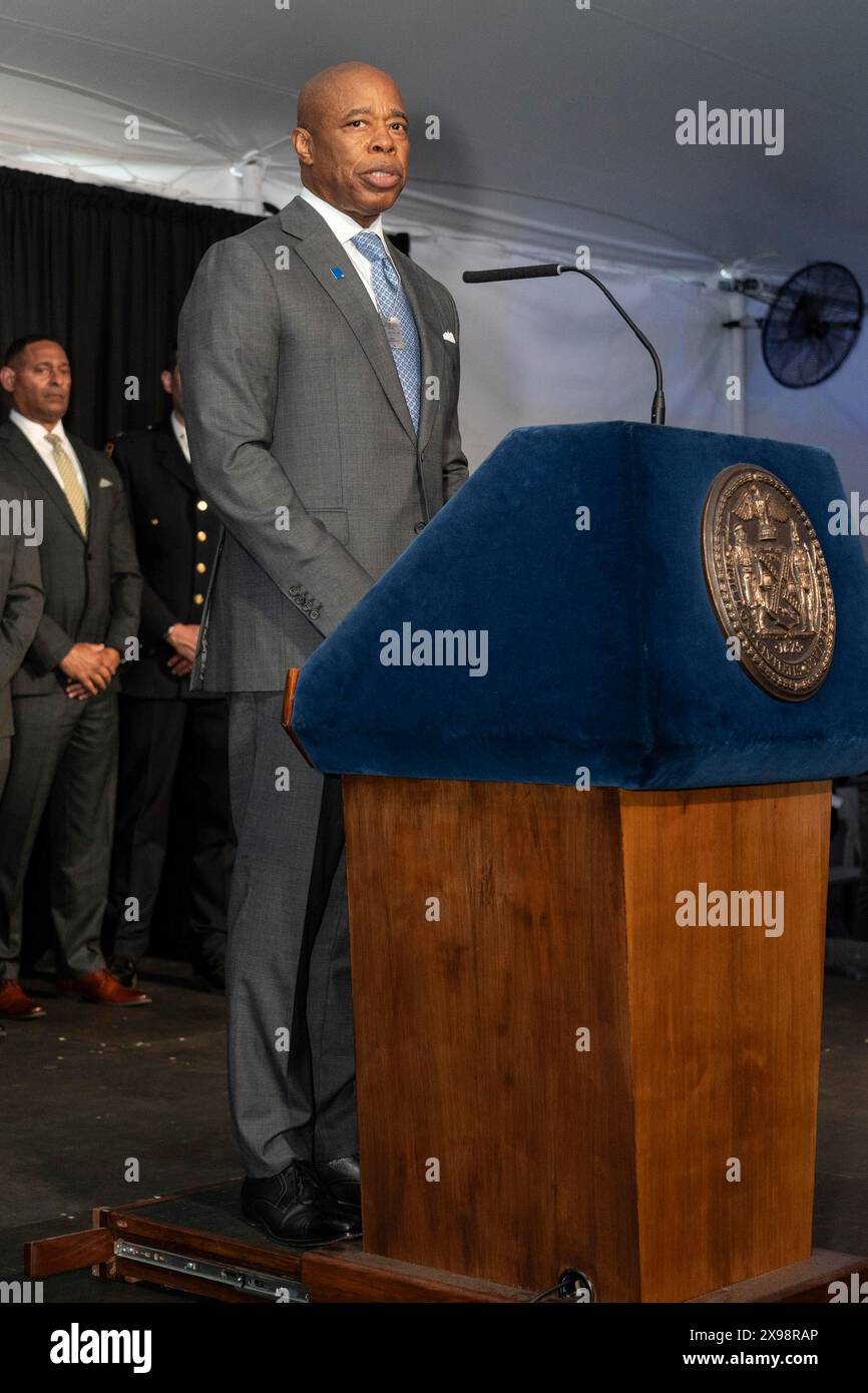 New York, New York, USA. 29th May, 2024. Mayor Eric Adams speaks during ...