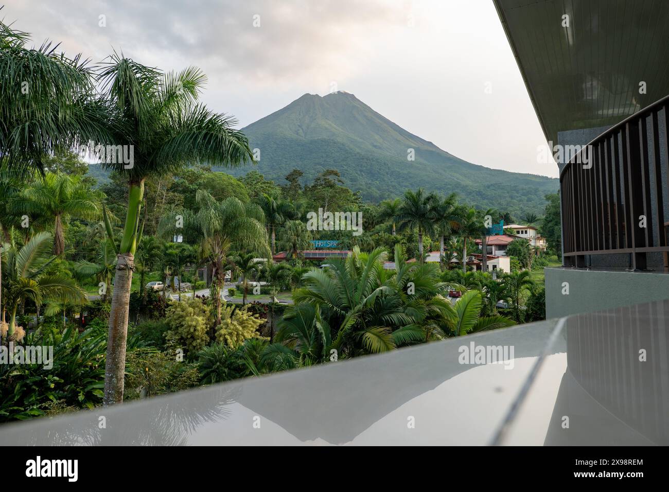 The Arenal Volcano in La Fortuna from a Hotel Balcony Stock Photo - Alamy