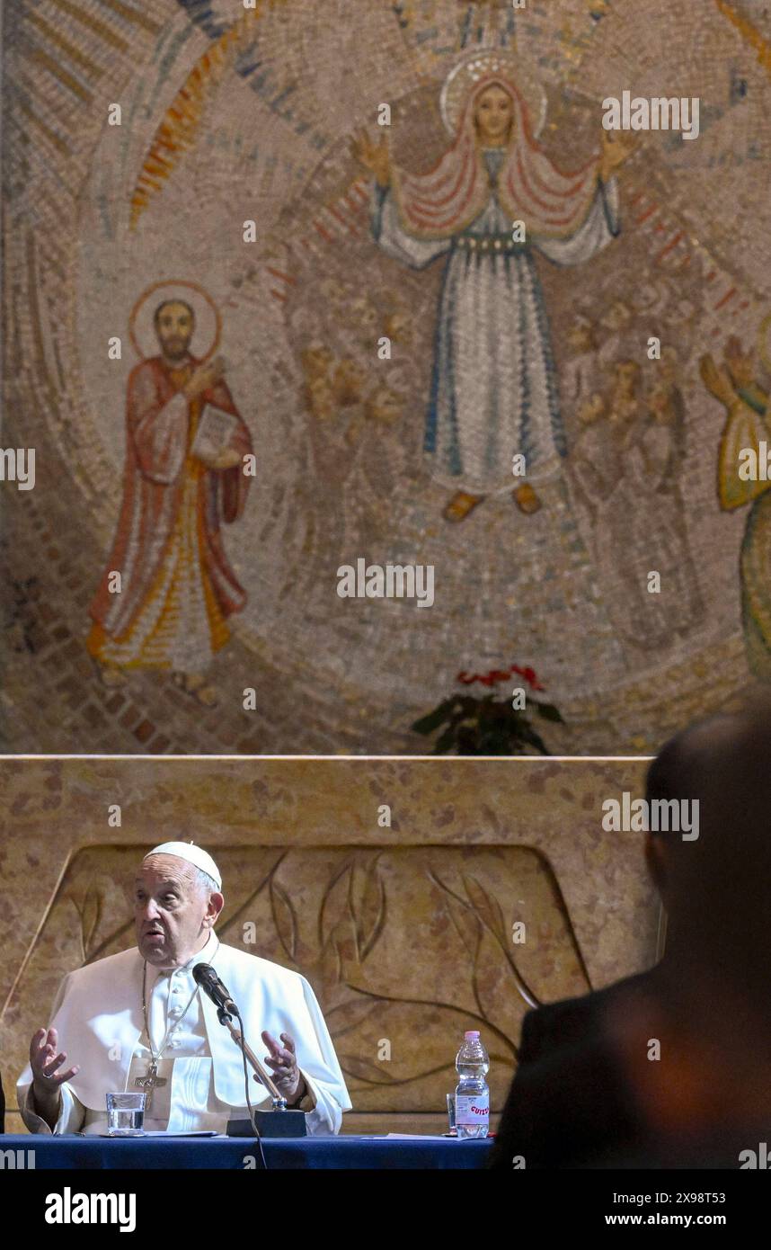 Rome, Italy. 29th May, 2024. Pope Francis meets with Roman priests ...