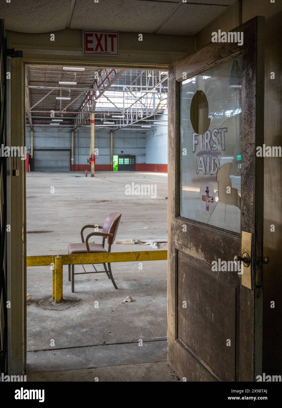First aid office in an abandoned paper factory Stock Photo - Alamy