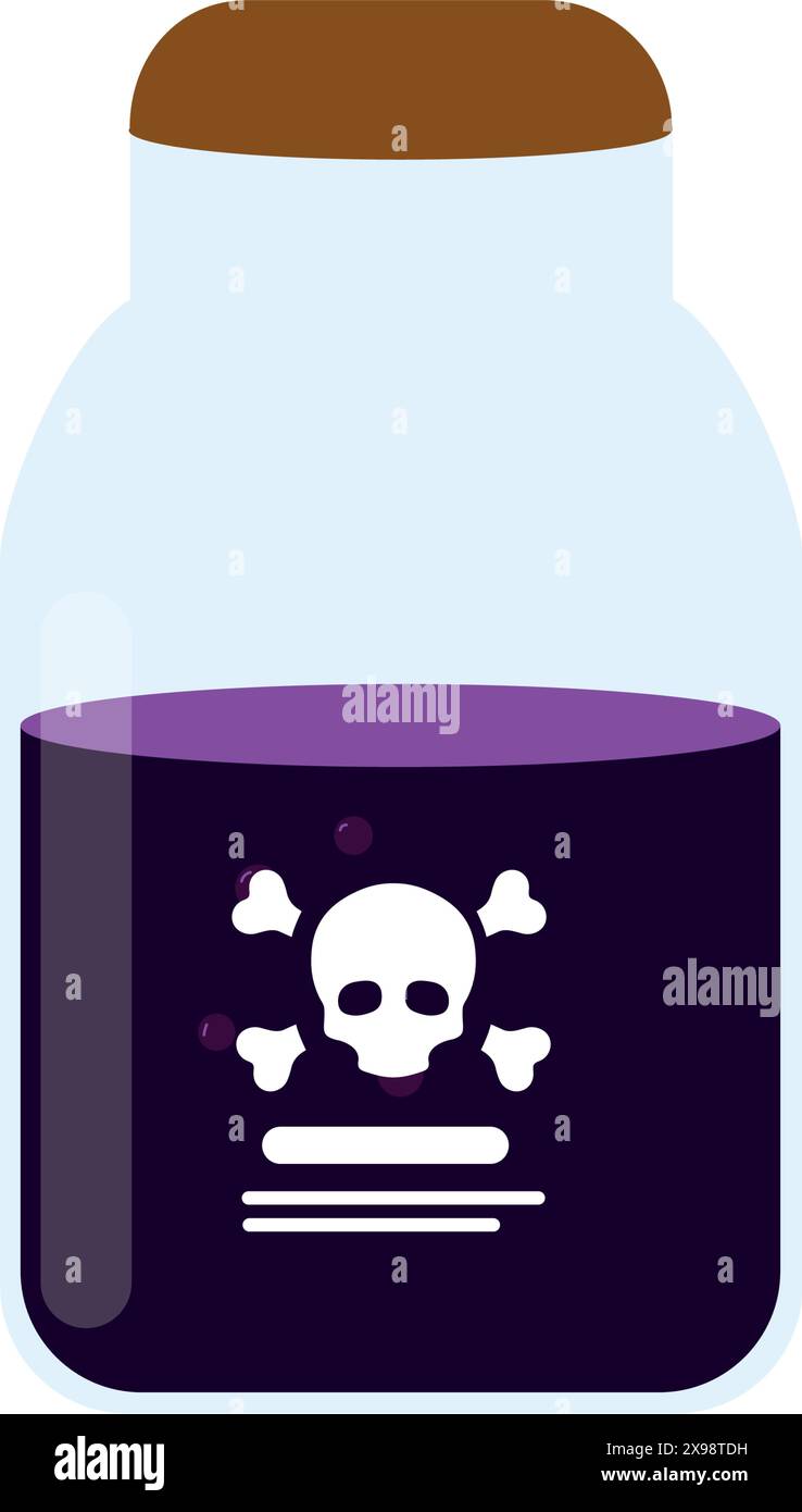 Bottle of poison or poisonous chemical toxin with crossed bones vector ...