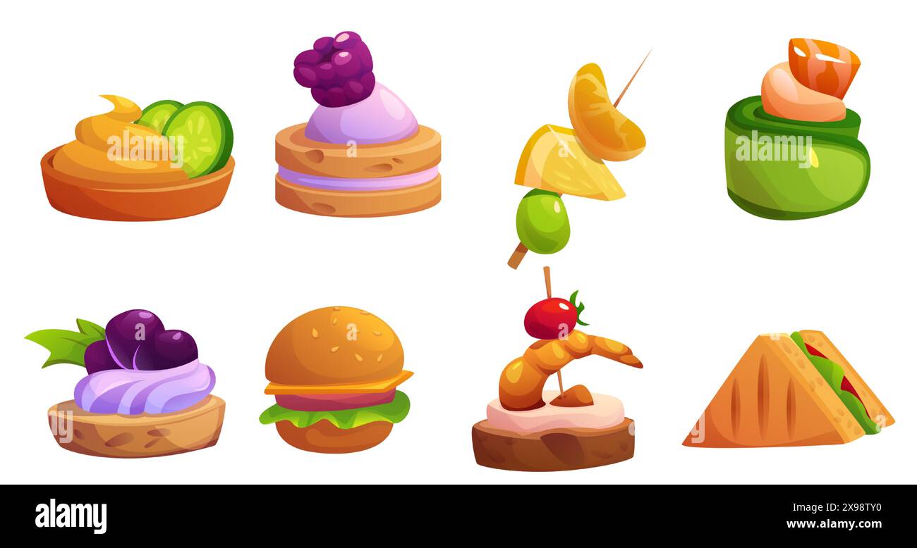 Buffet finger food collection - canape, mini burger and sandwich ...