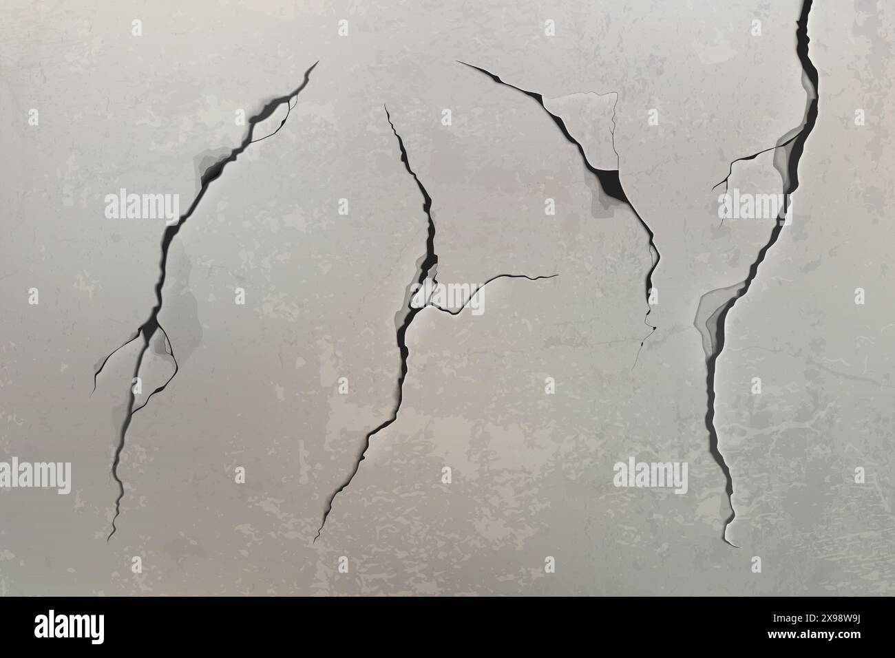 Cracked concrete wall texture. Vector realistic illustration of ground ...