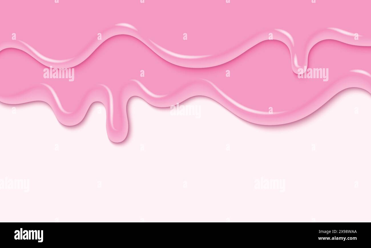 Pink liquid substance border isolated on white background. Vector ...