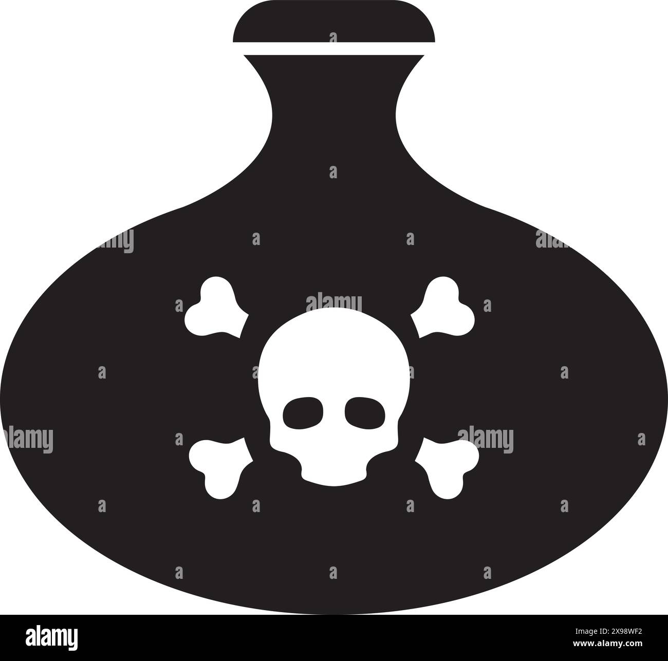 Bottle of poison or poisonous chemical toxin with crossbones label ...