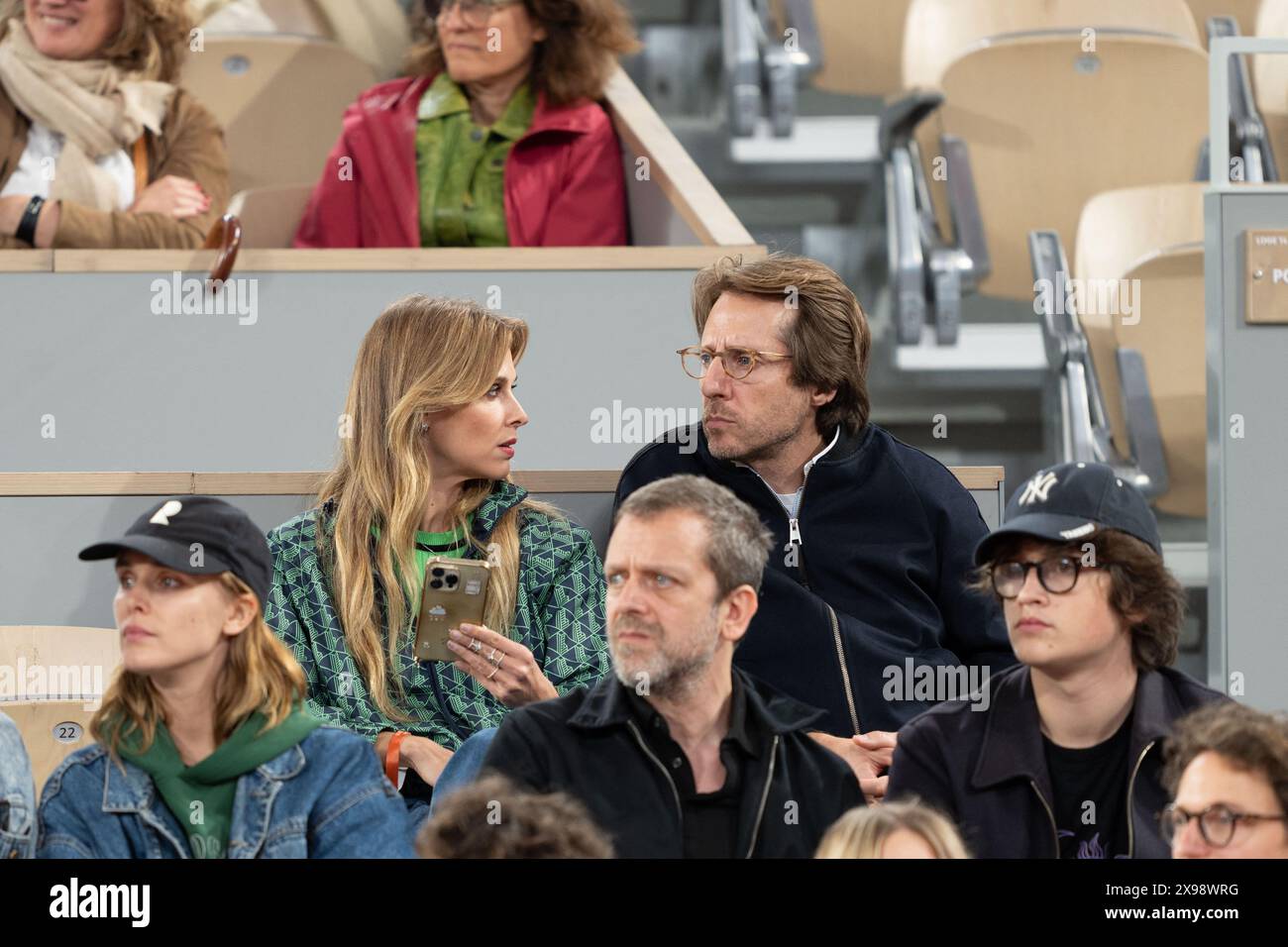 Paris, France. 29th May, 2024. Ophélie Meunier and her husband Mathieu ...
