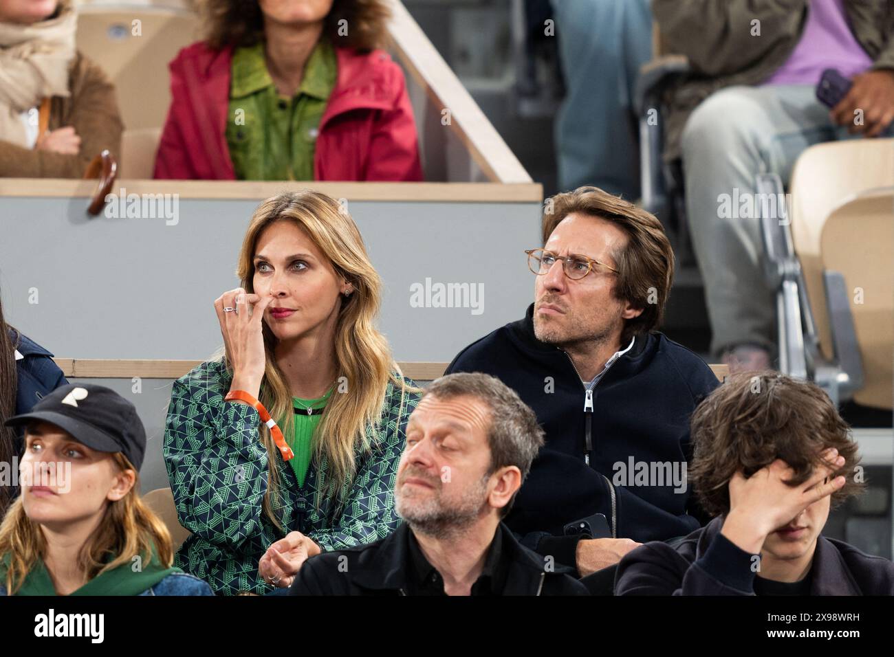 Paris, France. 29th May, 2024. Ophélie Meunier and her husband Mathieu ...