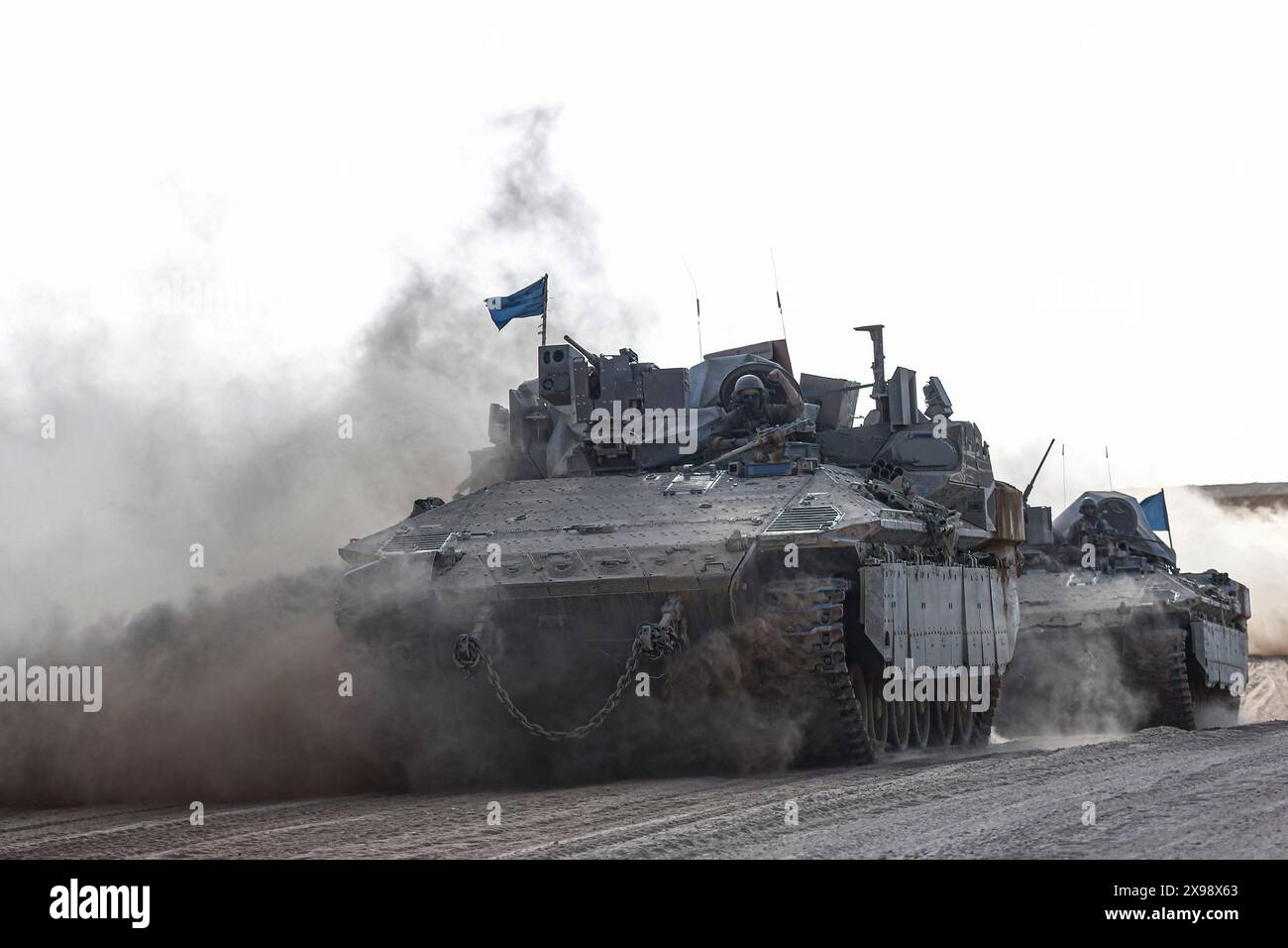 Rafah, Israel. 29th May, 2024. The Israeli tanks operate, amid the ...