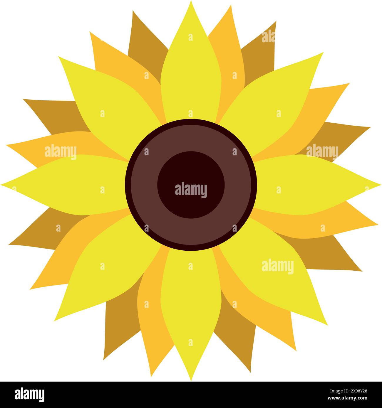 Vector yellow sunflower. Sunflower silhouette text frame Isolated Stock ...