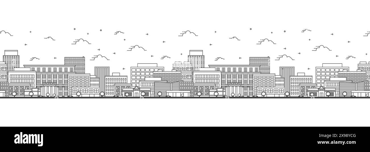 Seamless pattern with outline Juneau Alaska City Skyline. Modern ...