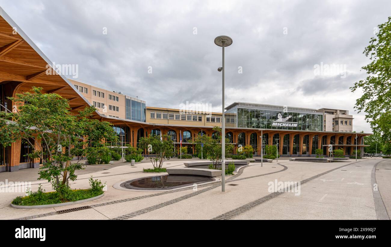 Exterior view of the Michelin headquarters building. Michelin is a ...