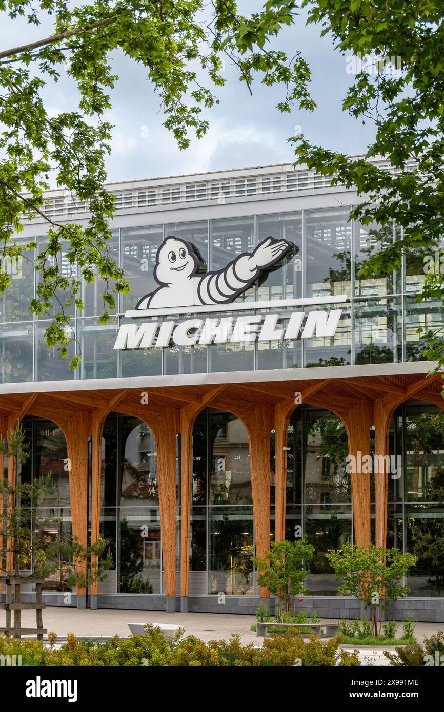 Exterior view of the Michelin headquarters building. Michelin is a ...