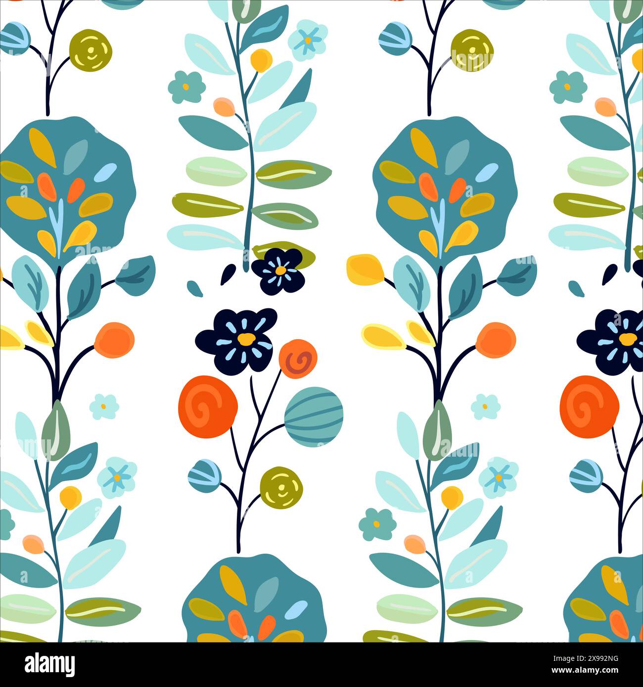 Seamless designs with flowers hi-res stock photography and images - Alamy