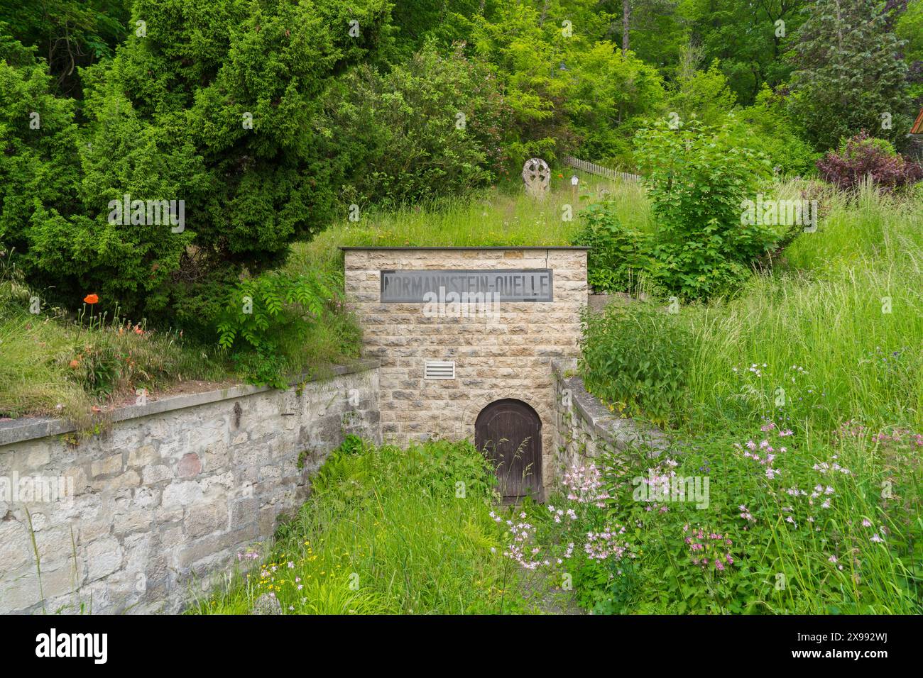 Cave of the river source called Normannen Stock Photo - Alamy