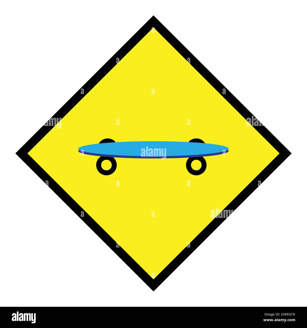 Yellow sticker with skateboard symbol on it Stock Vector Image & Art ...