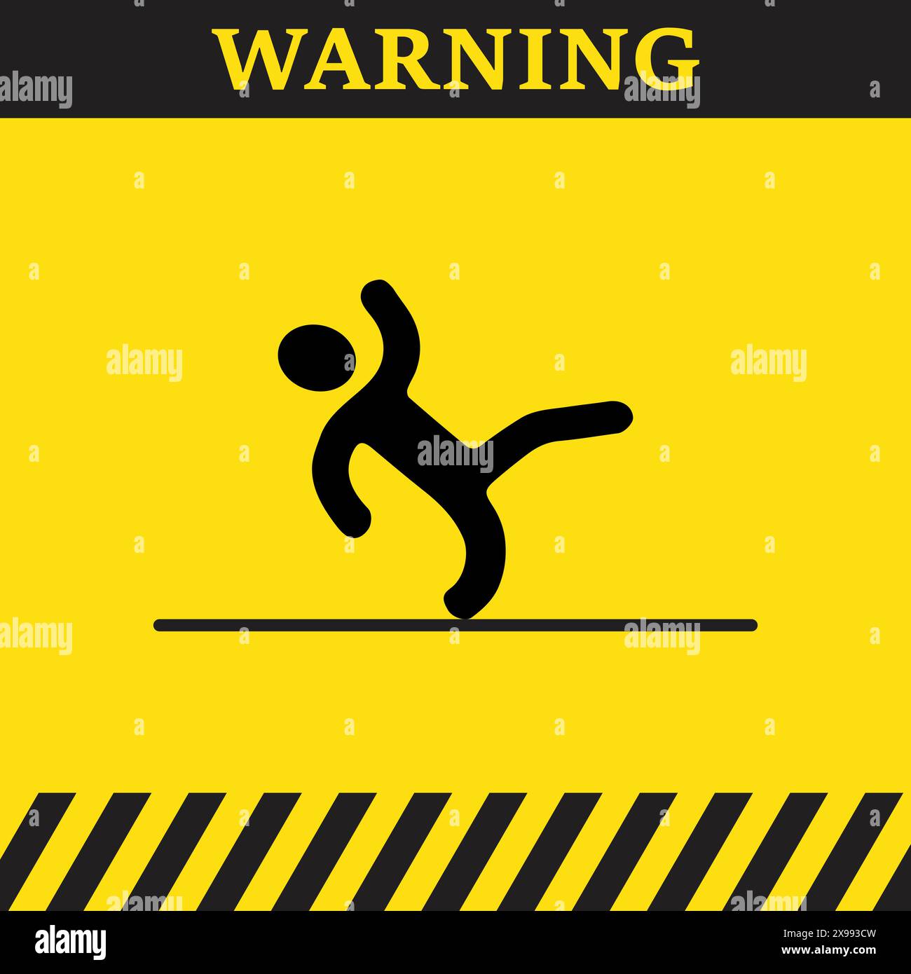 Warning slippery surface vector on yellow background Stock Vector Image ...