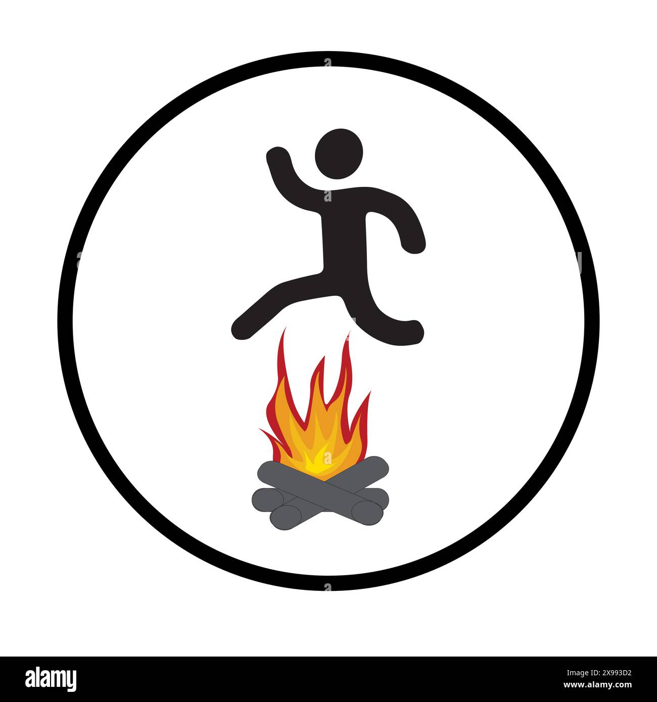 Silhouette of a person jumping over fire Stock Vector Image & Art - Alamy