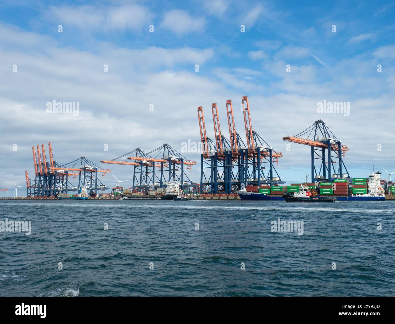 Rotterdam, Netherlands - August 4th 2023: Detail view of a container ...