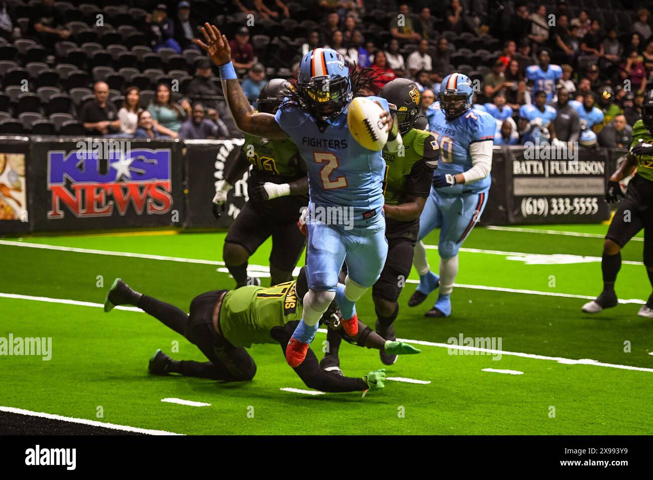 Frisco Fighters quarterback Tripp Harrington (2) runs the ball in for a ...