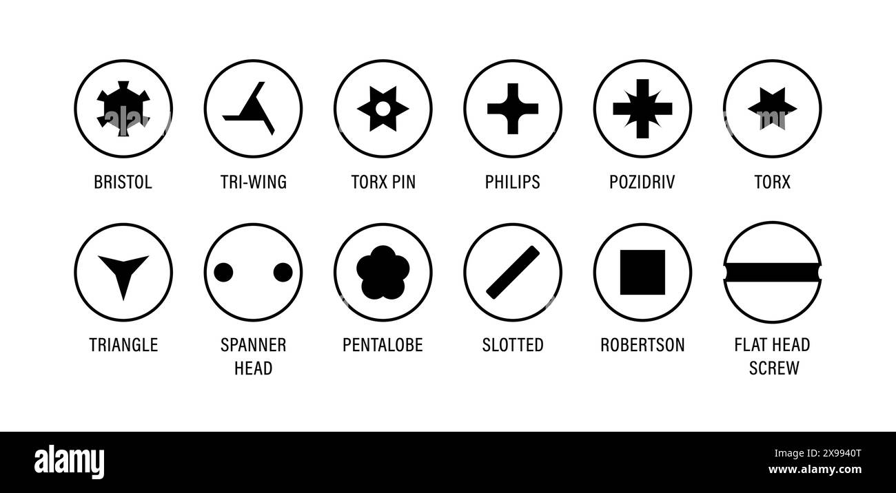 Set of metal screw heads. Stainless steel bolts. Silver nails and ...