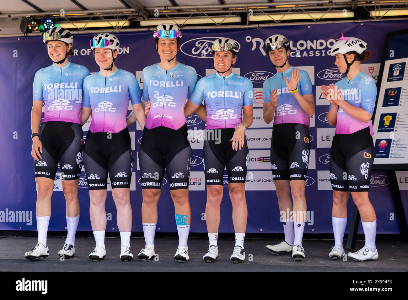 Riders of Torelli team at 2024 Ford RideLondon Classique Women's ...