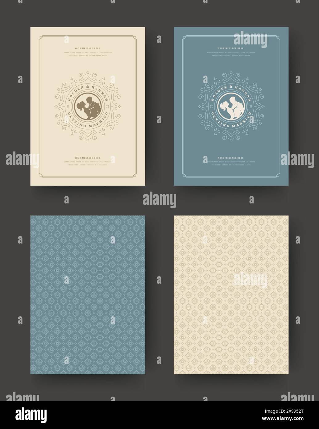 Wedding save the date invitation cards vintage typographic. Wedding ...