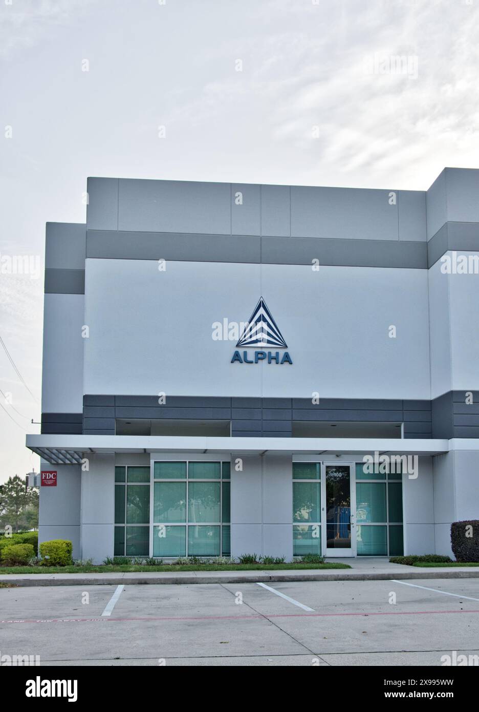 Houston, Texas USA 04-07-2024: Alpha office building exterior company ...