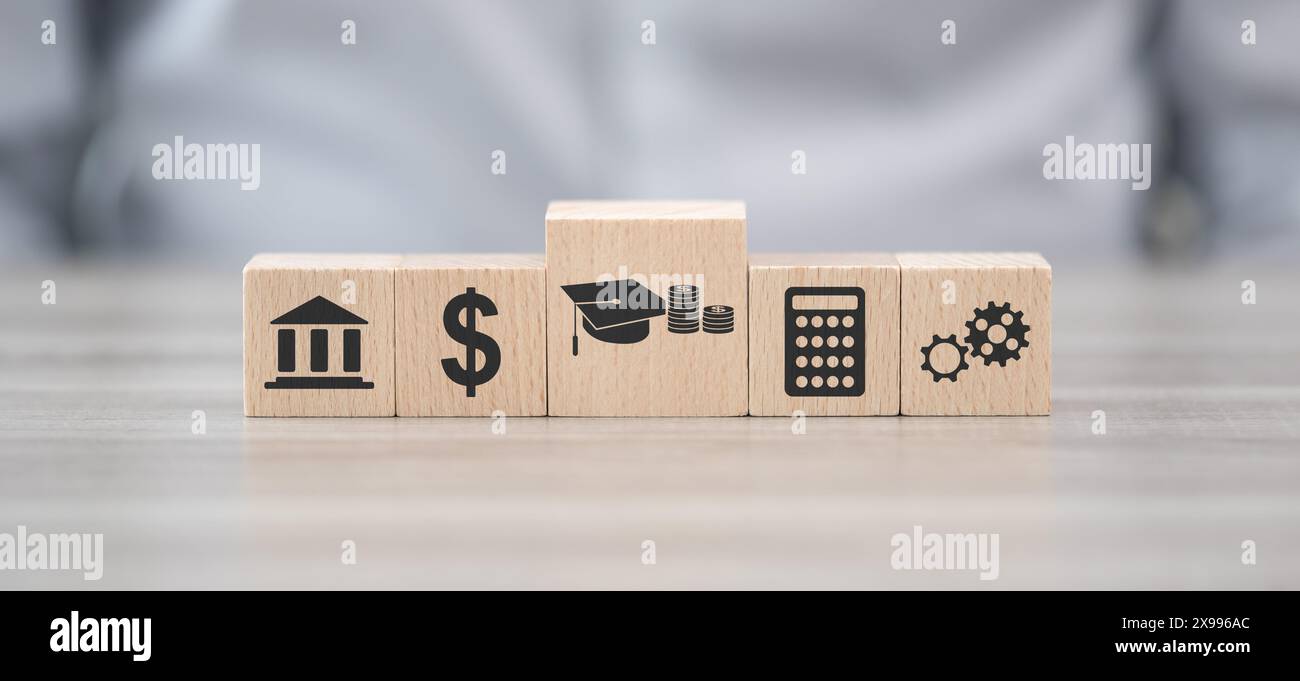 Wooden blocks with symbol of fafsa concept Stock Photo - Alamy