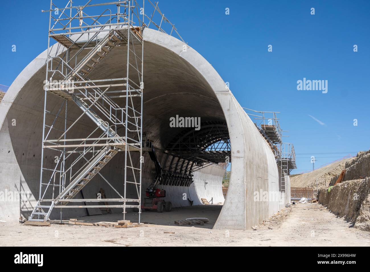 "Advancing Infrastructure: Tunnel Construction in Progress Stock Photo ...
