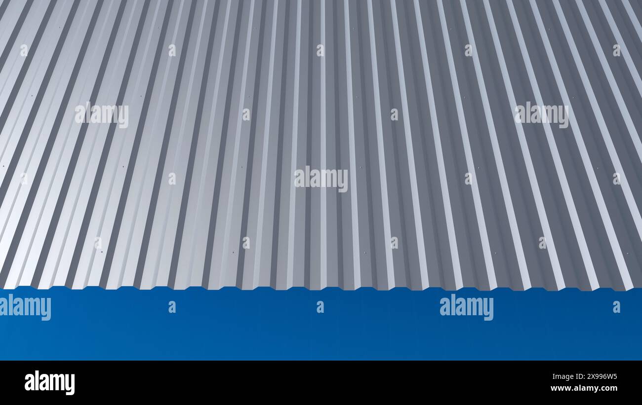Corrugated metal deck roof system in 3d rendering Stock Photo - Alamy