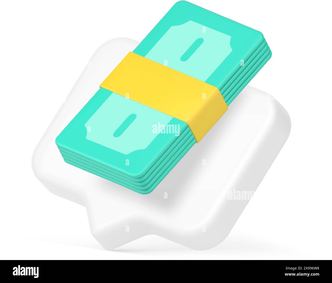 Cash money dollar pack currency exchange payment quick tips 3d icon ...