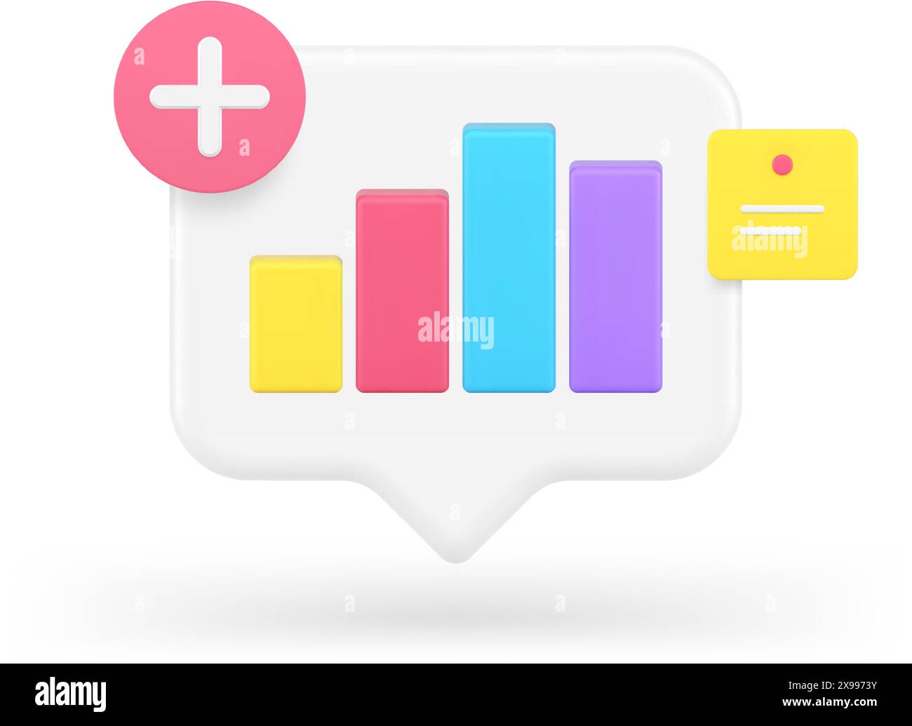 Bar diagram graph add quick tips management business analyzing 3d icon ...