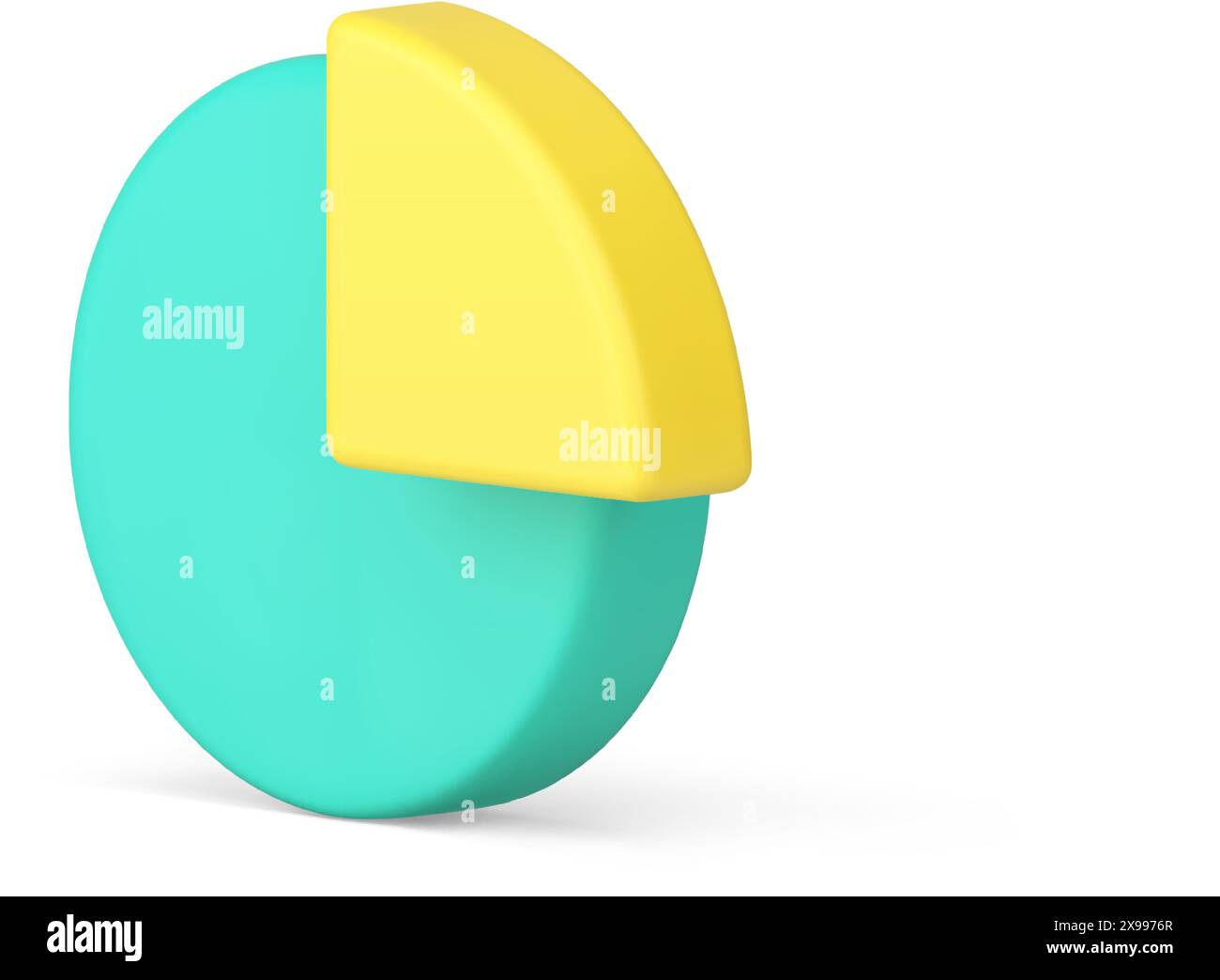 Green pie chart with yellow segment business data visualization market ...