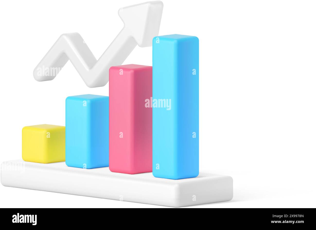 Data analyzing bar graph dynamic up arrow business statistic increase ...