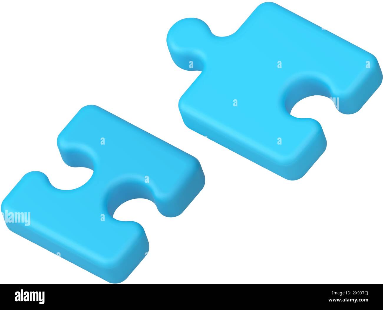 Jigsaw two apart piece blue disassembling combination incomplete ...