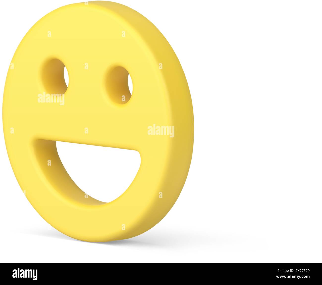 Emoticon smiling social media humor smiley character yellow 3d icon ...