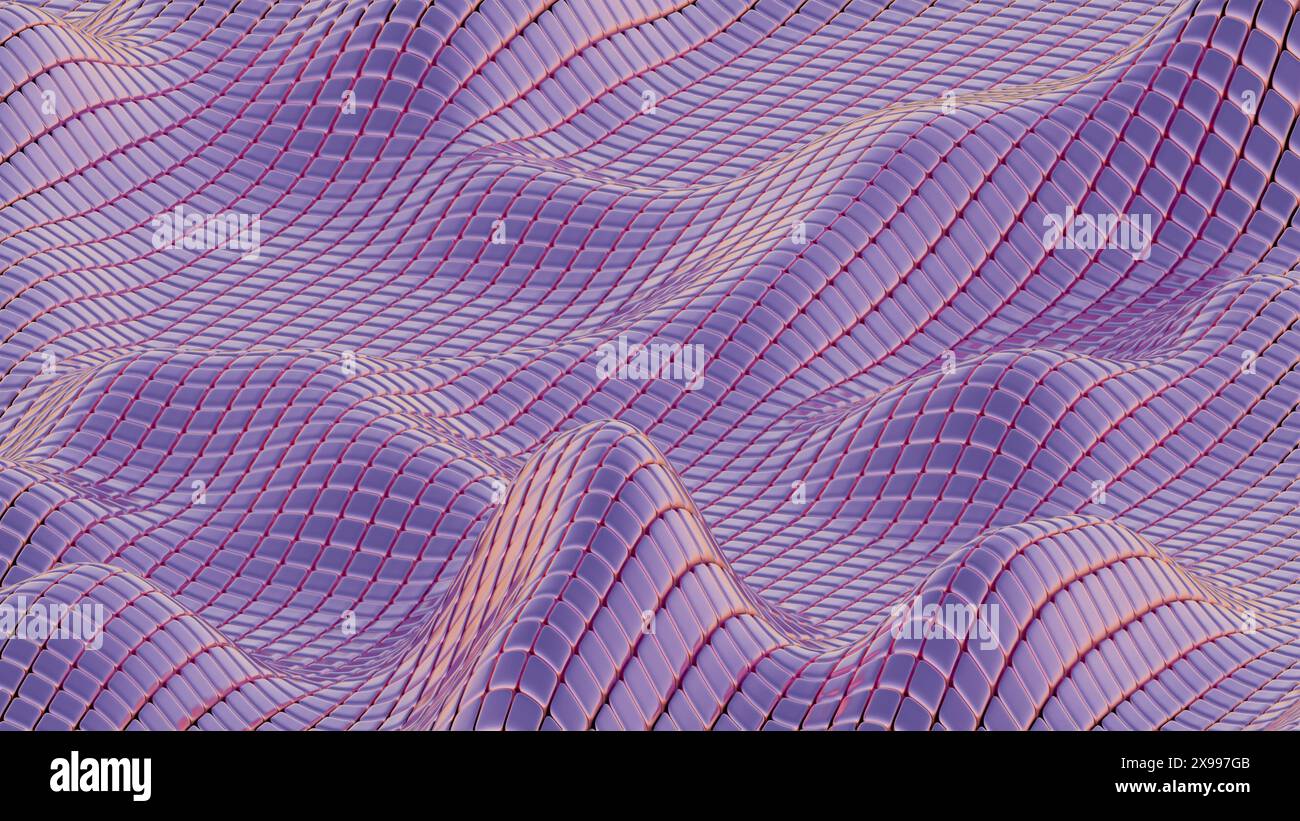 Mesh Waves: Undulating Grid Patterns in Soft Purple Stock Photo - Alamy