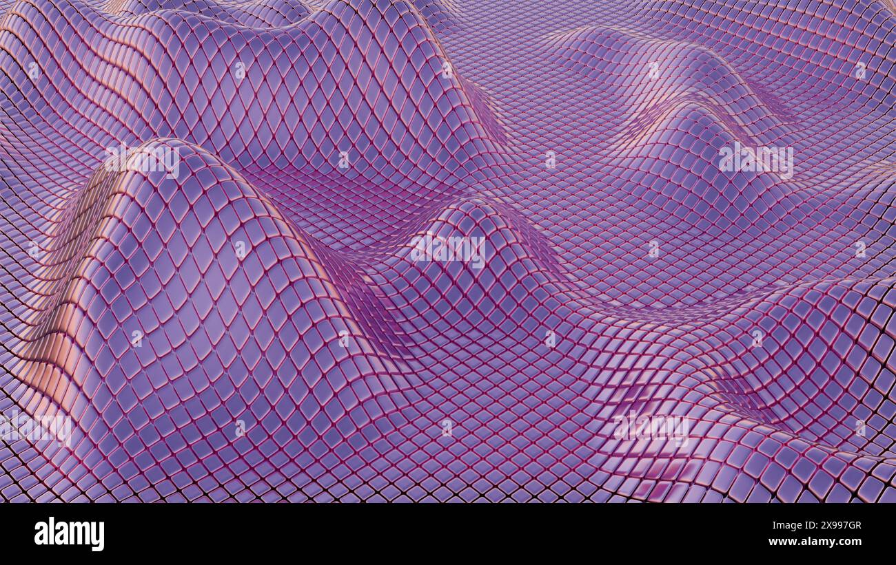 Mesh Waves: Undulating Grid Patterns in Soft Purple Stock Photo - Alamy