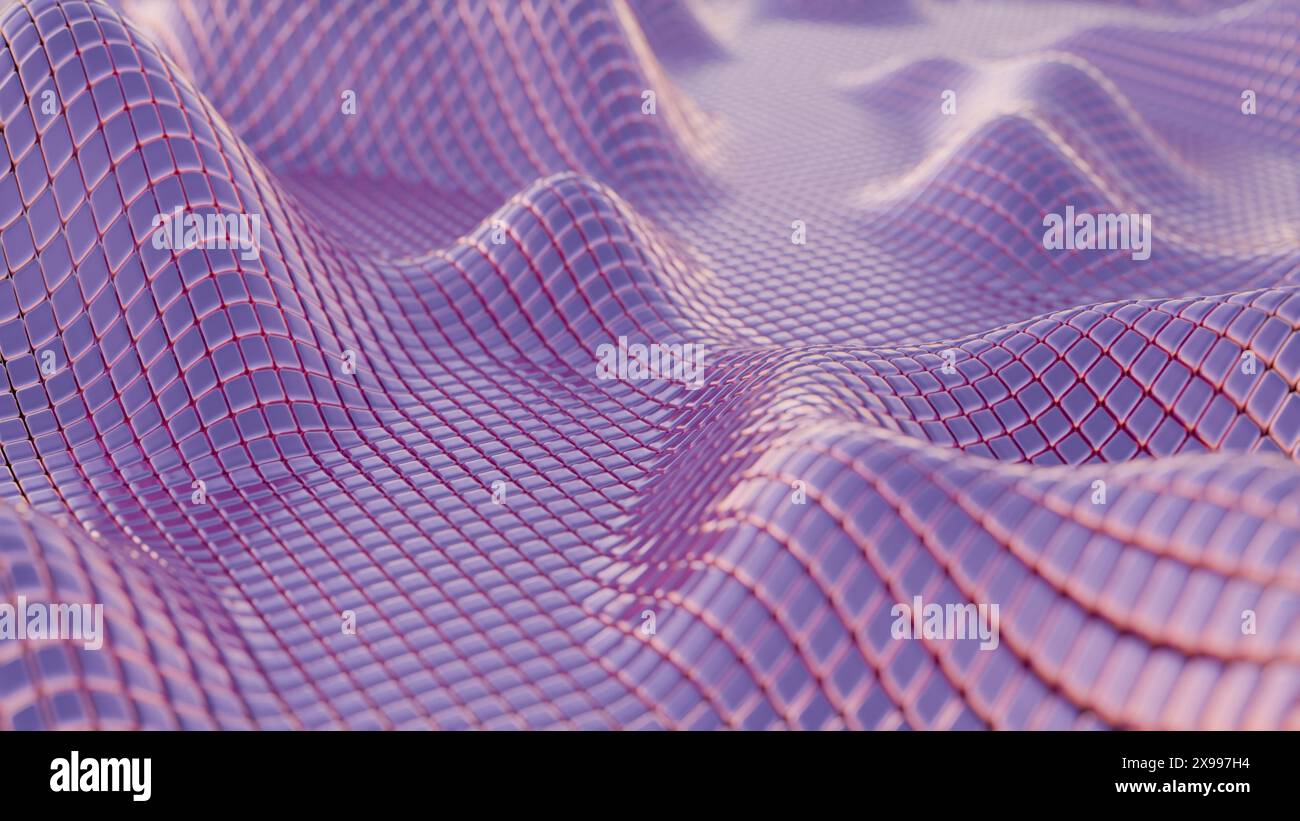 Mesh Waves: Undulating Grid Patterns in Soft Purple Stock Photo - Alamy