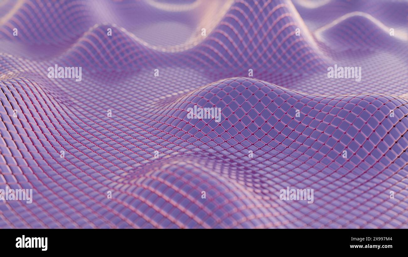 Mesh Waves: Undulating Grid Patterns in Soft Purple Stock Photo - Alamy