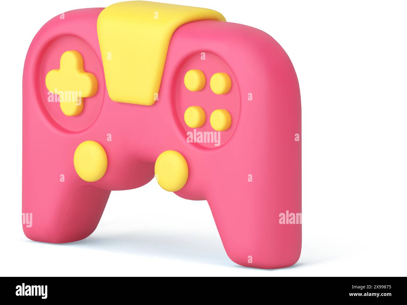 Game console pink gamepad remote controller virtual gaming device 3d ...