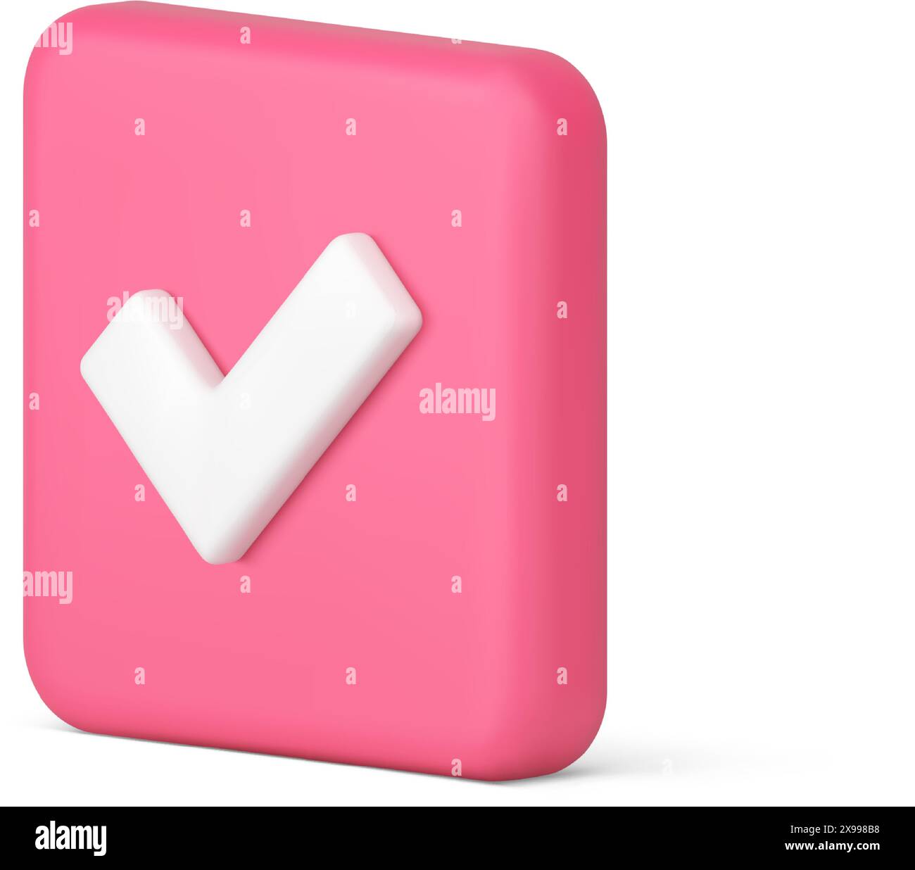 Done check mark squared button like correct agree decision choice option 3d icon realistic ...